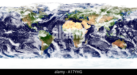 Earth from space. This true-color image shows North and South America ...