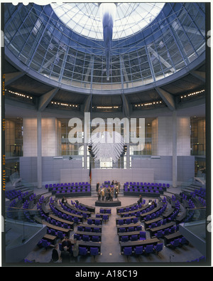 Debating chamber of the Reichstag parliament building in Berlin Germany ...