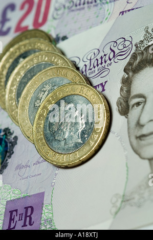 MONEY Stack of UK Sterling £20 Pound Notes. Concept. White background ...