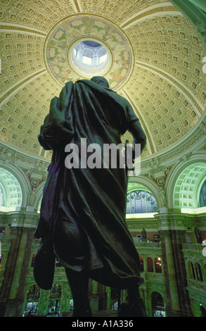 Statue of James Madison inside the Library of Congress Madison Building ...