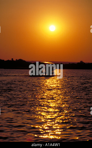 Sunset Over the Zambesi River Zimbabwe Africa Stock Photo - Alamy