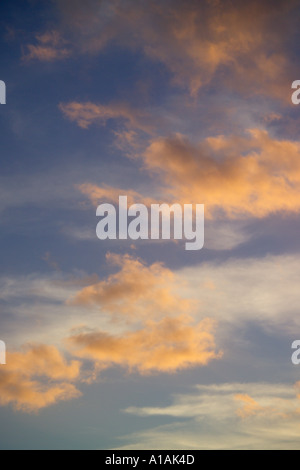 Calm sun set with clouds formation seen in summer evening from european ...