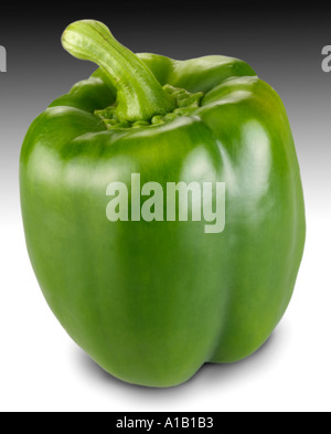 fresh green bell pepper (capsicum) on a white background Stock Photo ...