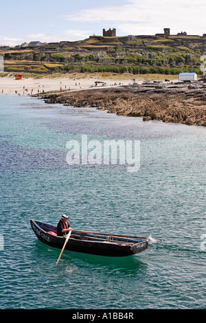 Curragh is a typical traditional boat of the Aran Islands, Inis Oirr ...