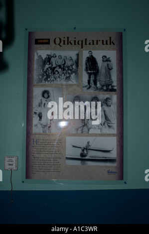 anthropological Inupiat information hanging on the walls in the ...