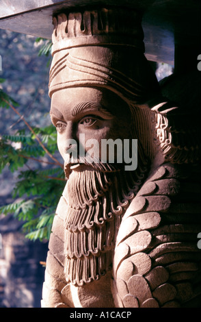 The winged symbol Fravashi seen in the Parsi Agiary (firetemple) Mumbai ...
