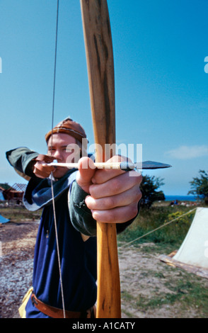 Medieval archer bowman bow and arrow longbow archery archers bows Stock ...