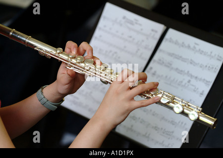 A female flautist Stock Photo - Alamy