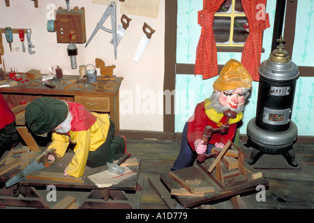 Elves work in the toy factory at SantaPark, in Rovaniemi, Finland ...