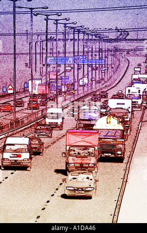 Traffic congestion at M6 motorway junction with the M54 Stock Photo - Alamy