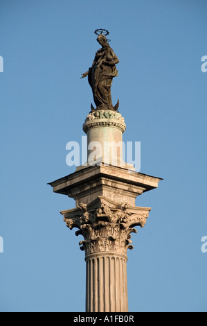 Bronze statue of Mary on the Marian column, Colonna della Vergine ...