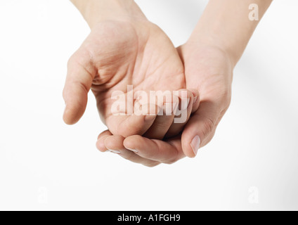 alms - hand gesture with cupped palm isolated on white background Stock ...