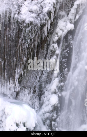 Fisherplace Ghyll, frozen during cold weather, Thirlmere, Lake district ...