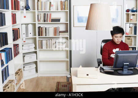 office, computer, electronic data processing at IBM, computer system ...