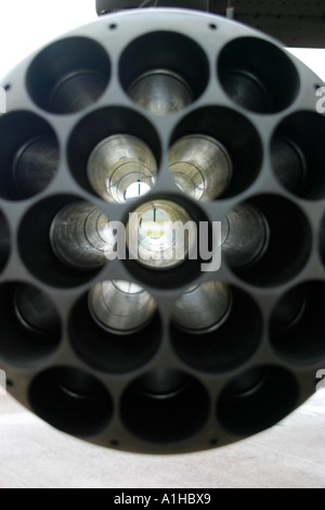 Empty rocket pod on stub wing hardpoint of Apache attack helicopter ...