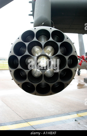 Empty rocket pod on stub wing hardpoint of Apache attack helicopter ...