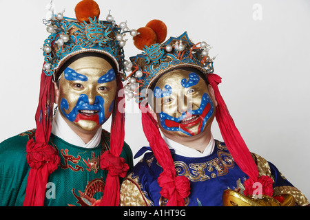 Portrait of two male Chinese opera performers smiling Stock Photo - Alamy