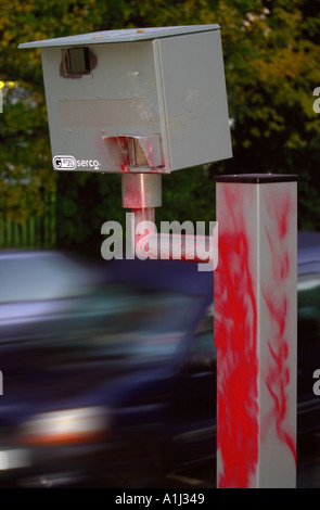 GATSO speed camera - vandalised with spray paint - Edinburgh, Scotland ...