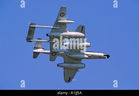 Formation flight of Gloster Meteor and de Havilland Vampire Stock Photo ...