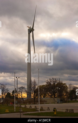 Toronto wind turbine on a lakeshore sunset Stock Photo - Alamy