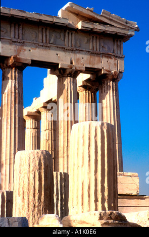 The Parthenon temple, dedicated to the virgin Athena, stands on the ...