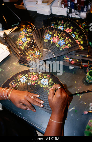 Havana. Cuba. Hand painted fans at the Casa del Abanico, Havana Vieja ...