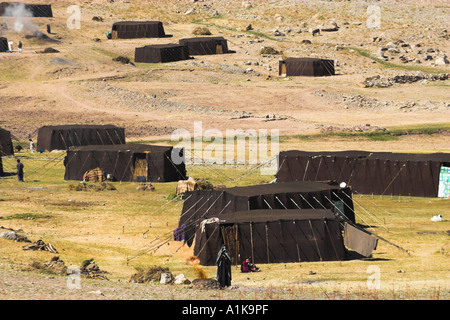 Children of the semi nomadic Aimaq people in front of summer yurts Pal ...