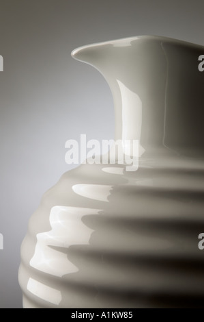 White ribbed pitcher or jug Stock Photo - Alamy