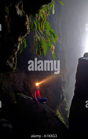 Waitomo Caves New Zealand 100 metre abseil rappel into Lost World ...