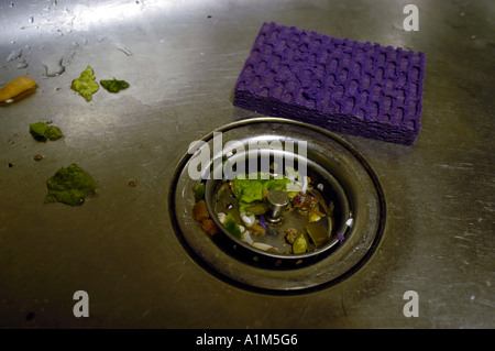 Dirty sink with bacteria infested sponge Stock Photo - Alamy