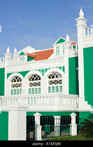 Colorful Aruban Government Building, Oranjestad, Aruba, Caribbean Stock ...