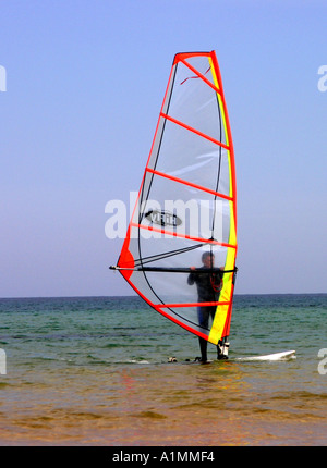Male Windsurfer Standing On Beach Of The Faroe Islands Stock Photo - Alamy
