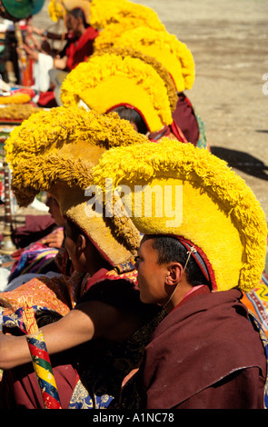 monks of the ancient Bon religion play a traditional role as they ...