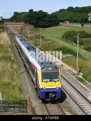 A First North Western Class 175 arrives at Rhyl in north Wales with a ...