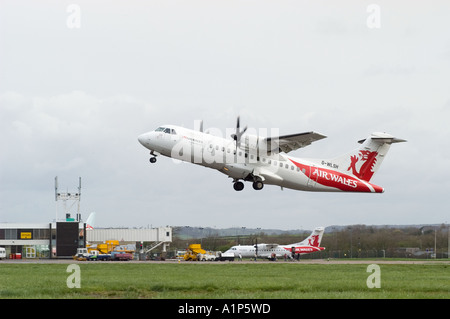 Air Wales ATR 42 Taking Off Cardiff International Airport Rhoose Vale ...