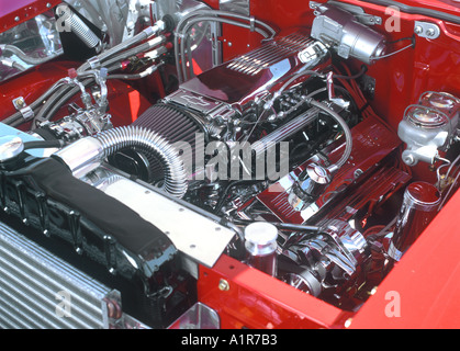 Chevy Engine compartment Stock Photo - Alamy