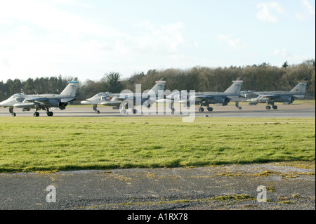 Sepecat Jaguars Preparing For Takeoff RAF Coltishall Norfolk UK Stock ...