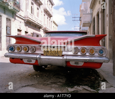 The rear end of a classic American car in southern California Stock ...
