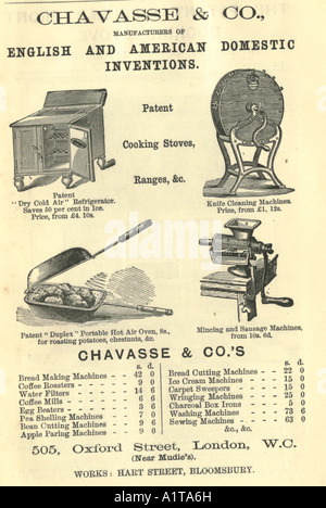Victorian advertisement for Mincing and Sausage machines circa 1855 ...