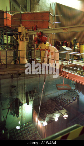 Nuclear reactor. Fuel rods being loaded into a nuclear power station's ...
