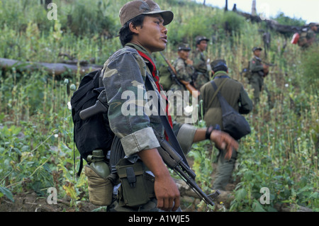 Myanmar (BURMA). SHAN STATE ARMY. GUERRILLAS FROM THE SHAN STATE ARMY ...