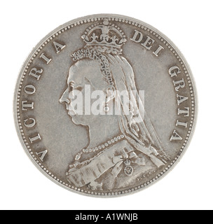 Queen victoria Reg fid def pre decimal 2 shilling florin 24 twenty four ...