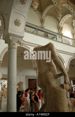 Sculptures from Carthage and mosaic floor in Carthage Room of The Bardo ...