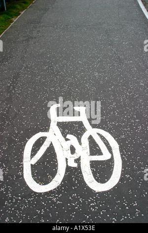 Painted Cycle Lane Logo on the streets of Marseille france Stock Photo ...