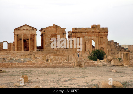 Temple of Minerva at The grand Forum in roman ancient Sufetula, today ...