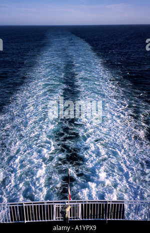 Cross-channel ferry. English Channel with French coast in background ...