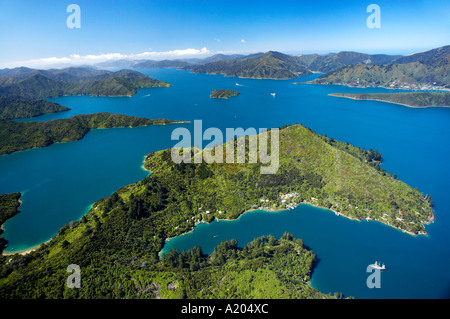 Double Cove bottom and Torea Bay left Queen Charlotte Sound Marlborough ...