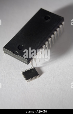 macro photography of a large computer chip on an electronic board Stock ...