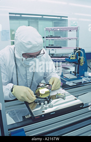 cleanroom disk hard drive manufacturing Stock Photo - Alamy