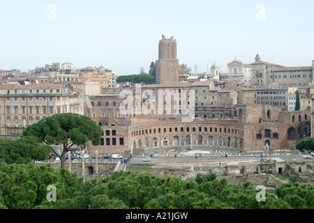 Trajans Market , a large complex of ruins in the city of Rome, Italy ...